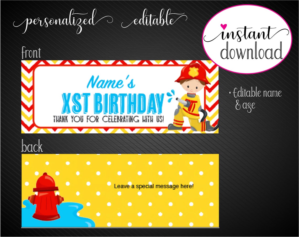 Printable BIRTHDAY Treat Bag Topper Candy Bag Party Favor | Etsy