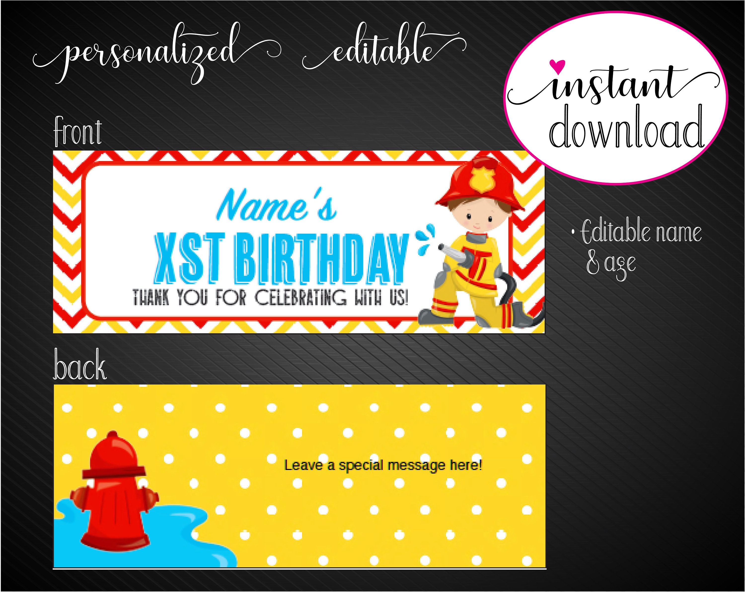 Printable BIRTHDAY Treat Bag Topper Candy Bag Party Favor | Etsy