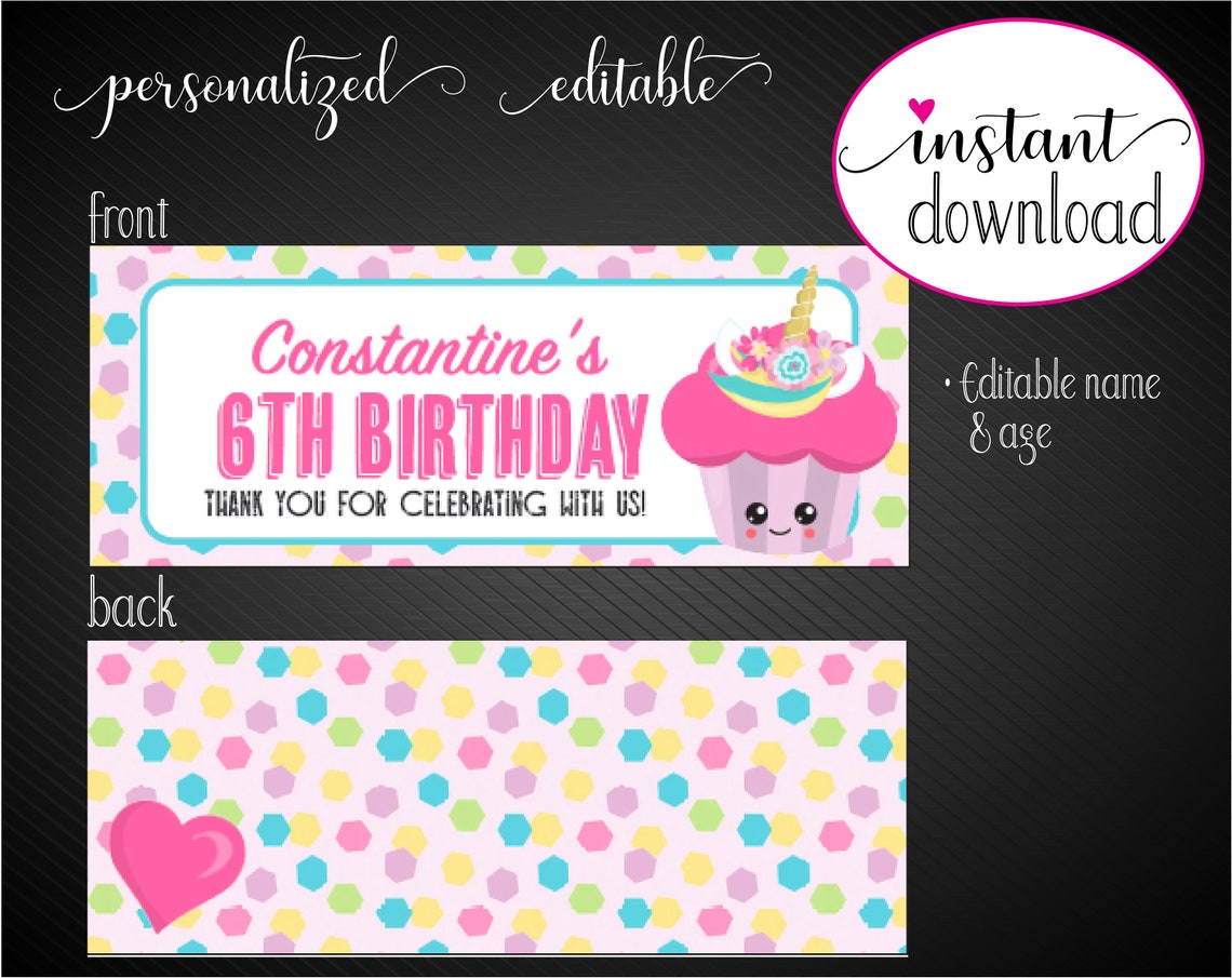 Printable BIRTHDAY Treat Bag Topper Candy Bag Party Favor - Etsy Hong Kong