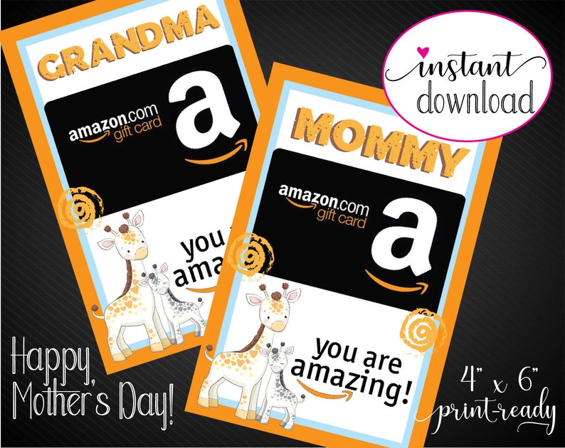 Printable AMAZING MOMMY Amazon Gift Card Holder. Mother Gift Card ...
