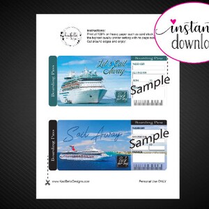 Printable CRUISE Gift Trip Tickets. Cruise Boarding Pass - Etsy