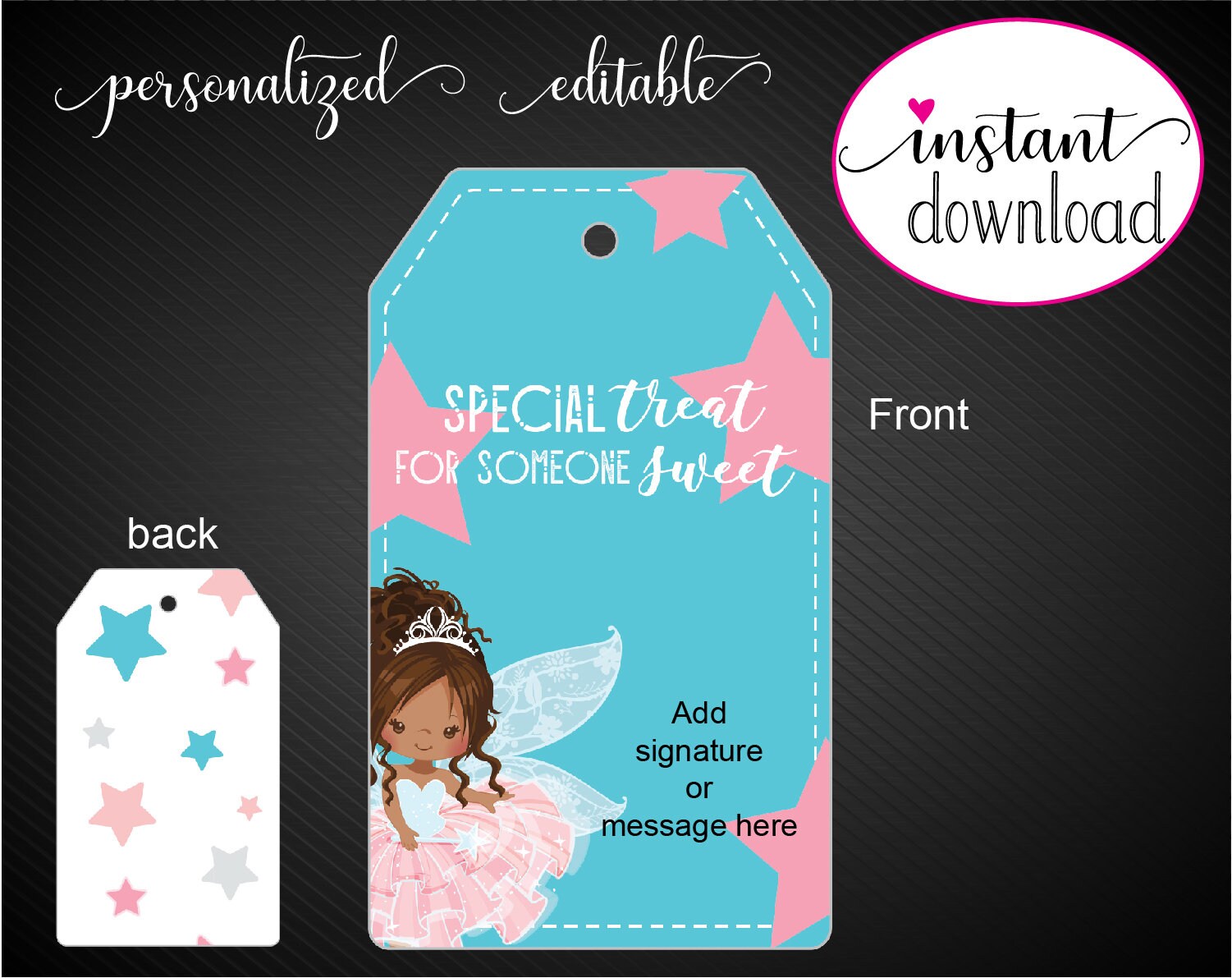 Editable SWEET TREATS Gift Tags. Gift Cards for Friends, Family ...