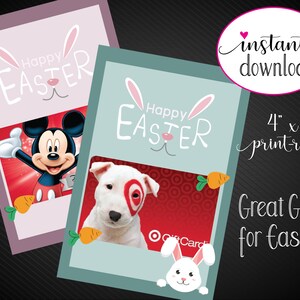 Printable EASTER Gift Card Holder. Easter Bunny Themed Editable Gift ...
