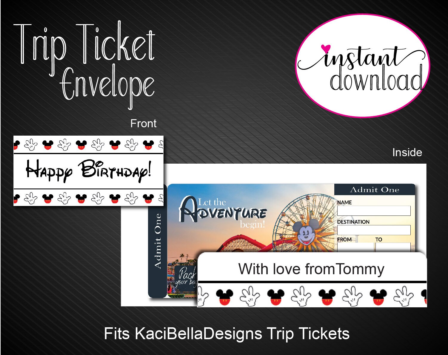 Printable BIRTHDAY Envelope for Gift Tickets Vouchers | Etsy