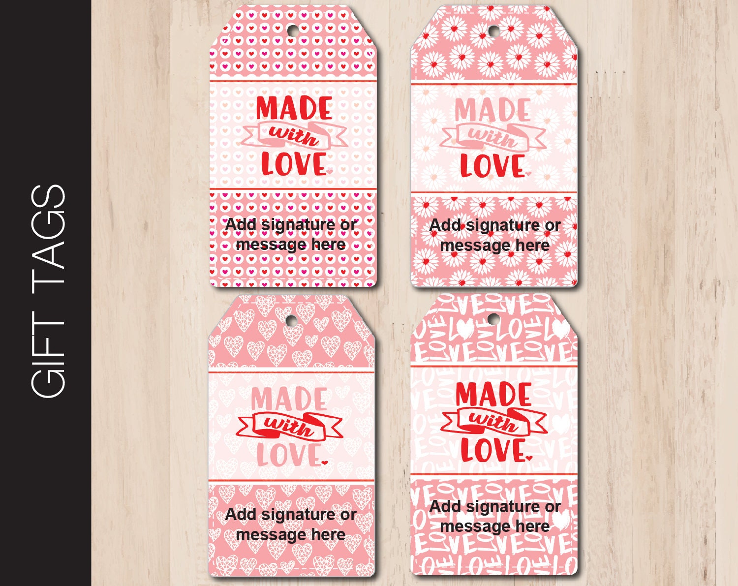 Editable MADE WITH LOVE Gift Tags. Perfect for Cookies Baked - Etsy