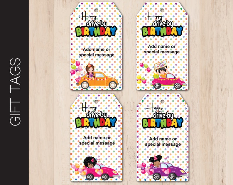 Editable BIRTHDAY GIRL Theme Gift Tags. Birthday Parade Gift - Etsy