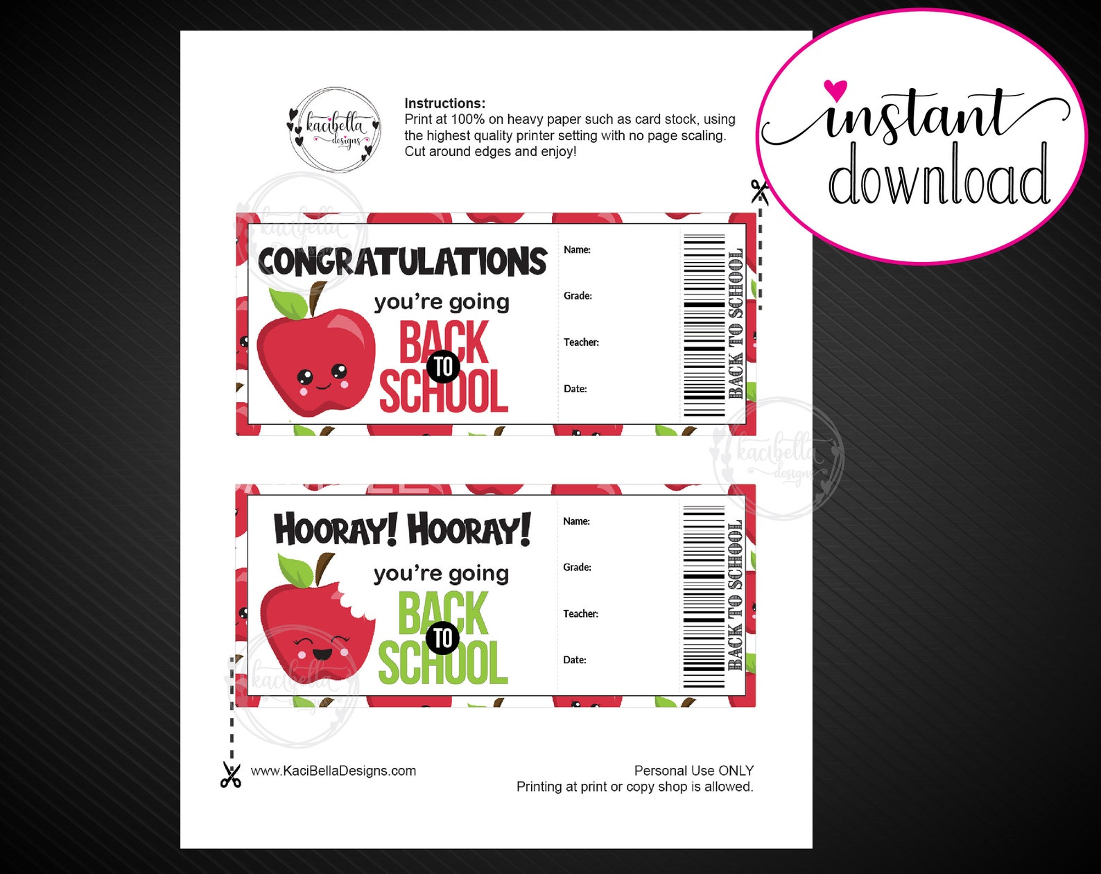 Printable BACK-TO-SCHOOL Surprise Teacher Reveal Coupon. | Etsy