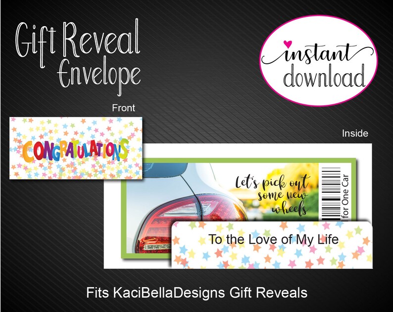 Printable CONGRATULATIONS Envelope for Gift Tickets, Vouchers, Boarding ...