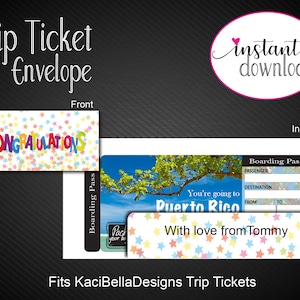 Printable CONGRATULATIONS Envelope for Gift Tickets, Vouchers, Boarding ...