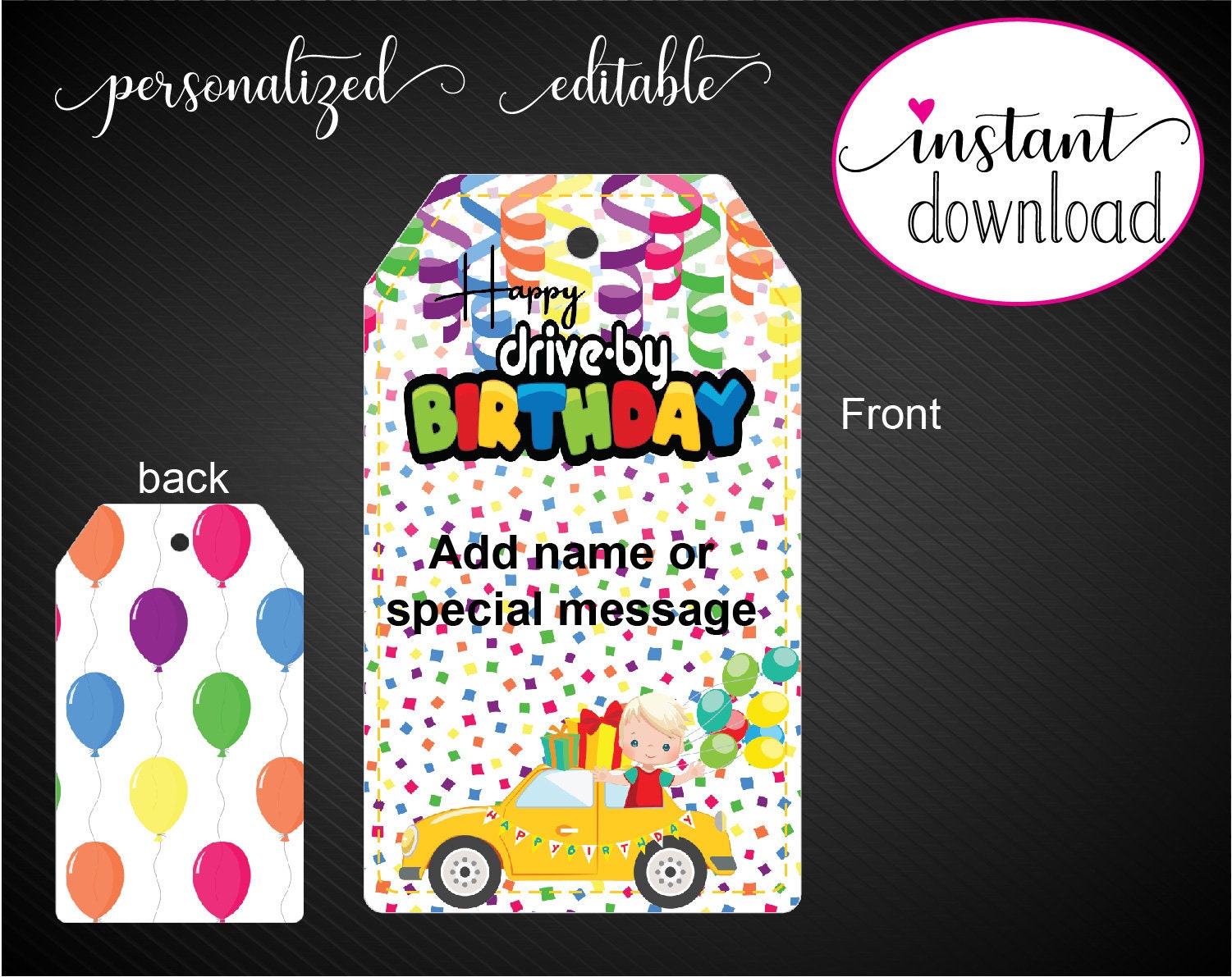 Editable BIRTHDAY BOY Theme Gift Tags. Birthday Parade Gift - Etsy