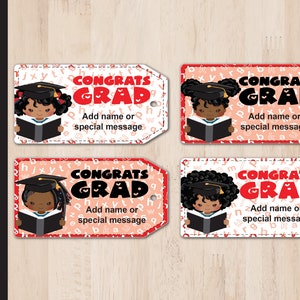 Editable CONGRATS Grad Graduation Themed Gift Tags. Congrats Grad ...