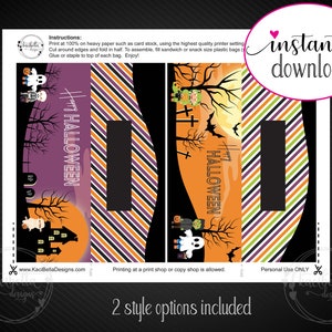Printable HALLOWEEN Treat Bag Topper Candy Bag Party Favor Classroom ...