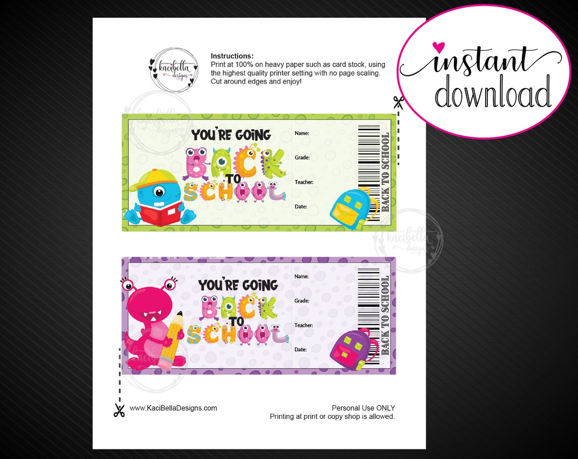 Printable BACK-TO-SCHOOL Surprise Teacher Reveal Coupon. | Etsy