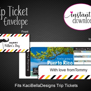 Printable FATHERS DAY Envelope for Gift Tickets, Vouchers, Boarding ...