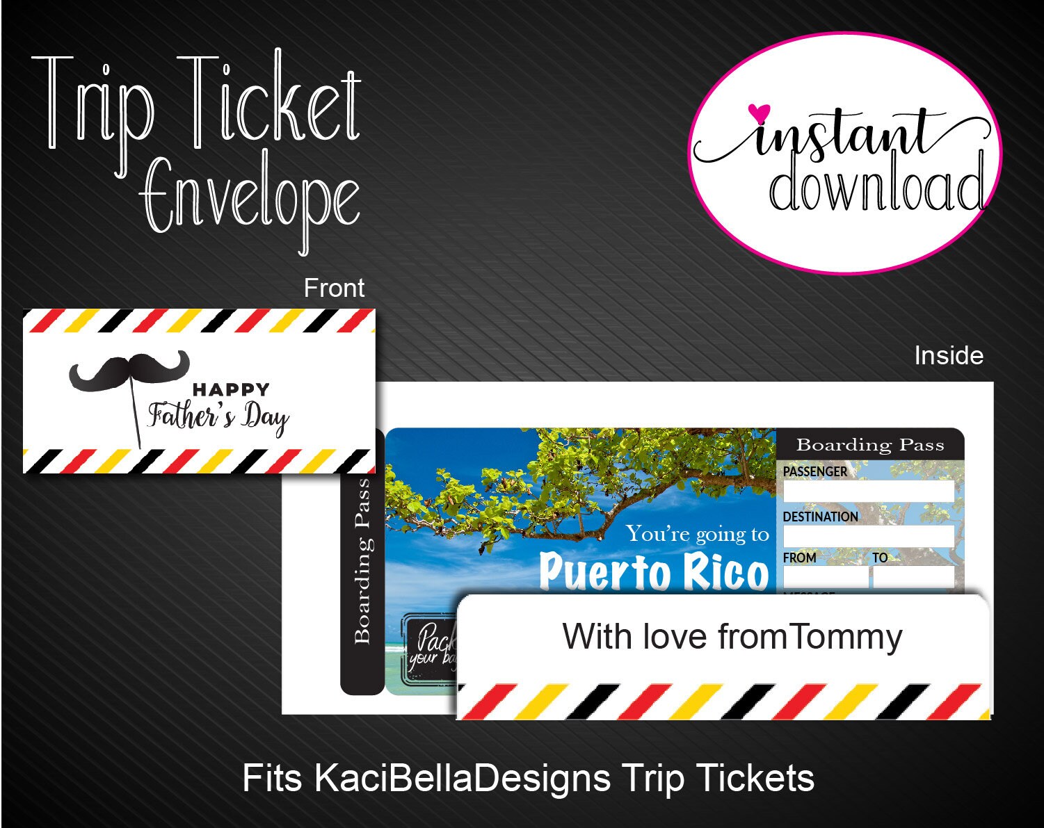 Printable FATHERS DAY Envelope for Gift Tickets Vouchers | Etsy