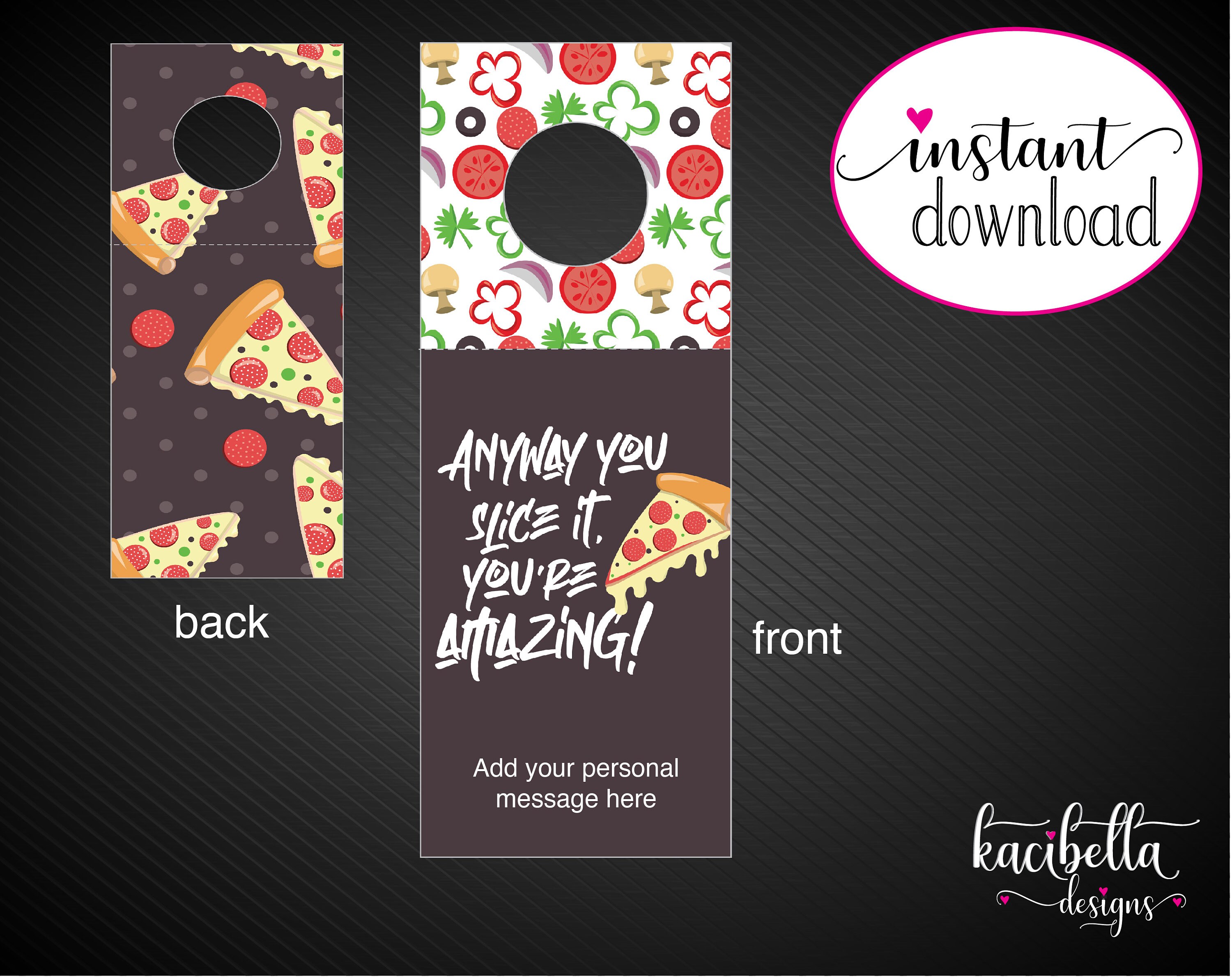 Printable PIZZA Beer Bottle Gift Tag. Birthday. Editable | Etsy