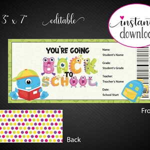 Printable BACK-TO-SCHOOL Surprise Teacher Reveal Coupon. You're Going ...