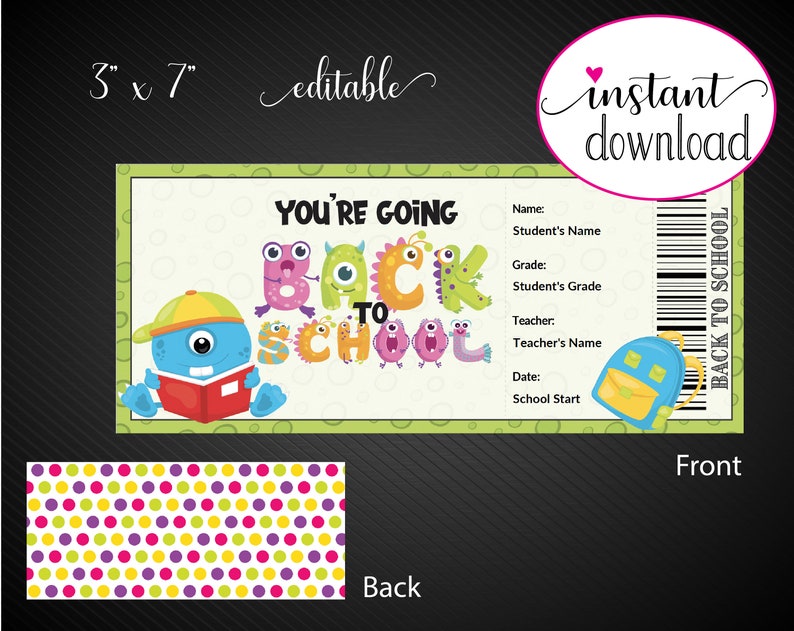 Printable BACK-TO-SCHOOL Surprise Teacher Reveal Coupon. | Etsy