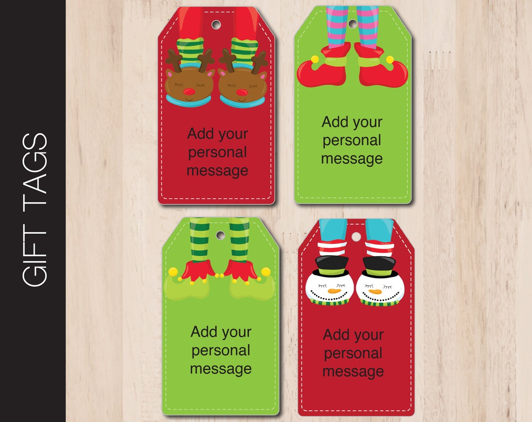 Printable CHRISTMAS SLIPPERS Gift Tags. Merry Christmas. Editable Tag ...