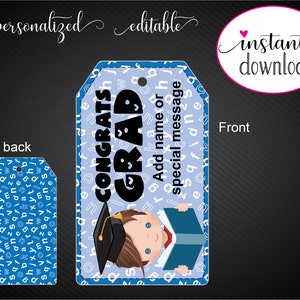 Editable CONGRATS Grad Graduation Themed Gift Tags. Congrats Grad ...