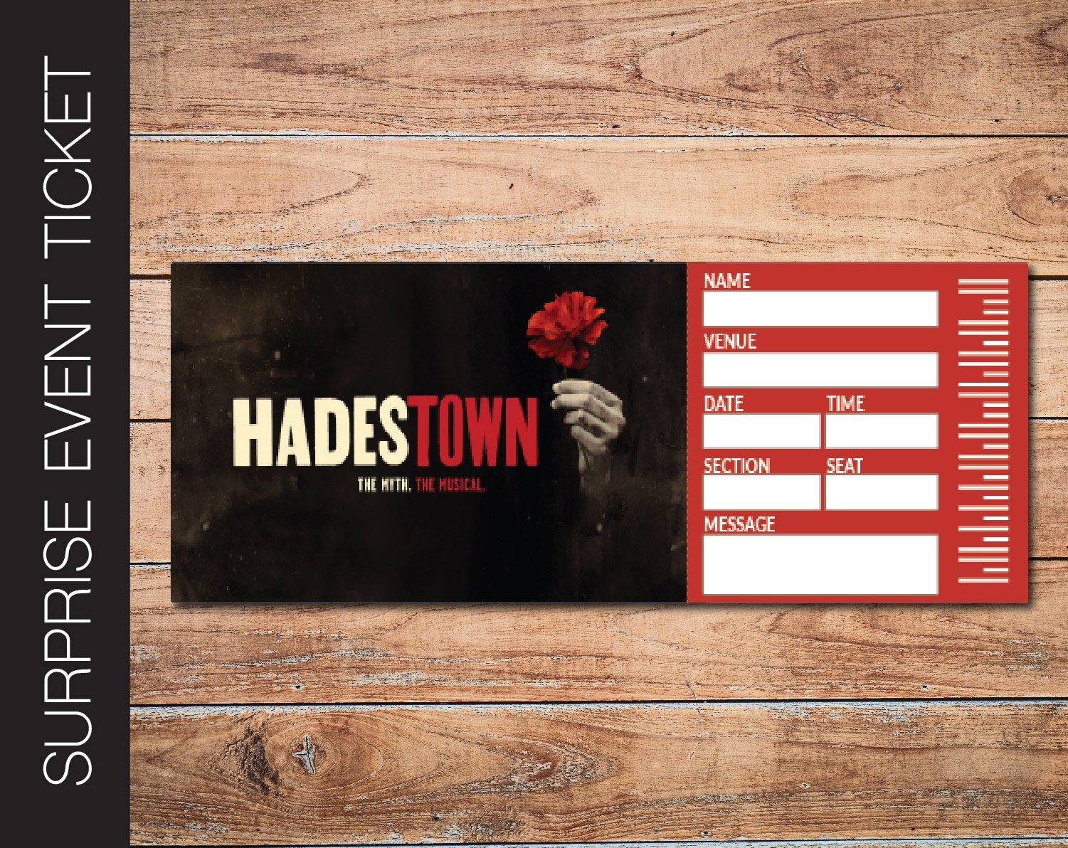 Printable HADESTOWN Broadway Surprise Ticket. Editable Musical - Etsy