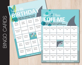 Shark Bingo Game - Etsy