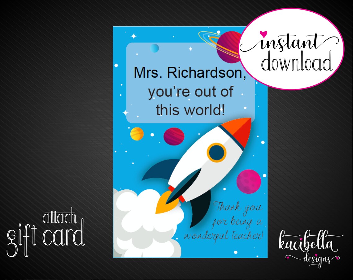 Printable TEACHER APPRECIATION Gift Card Holder. Thank You for - Etsy