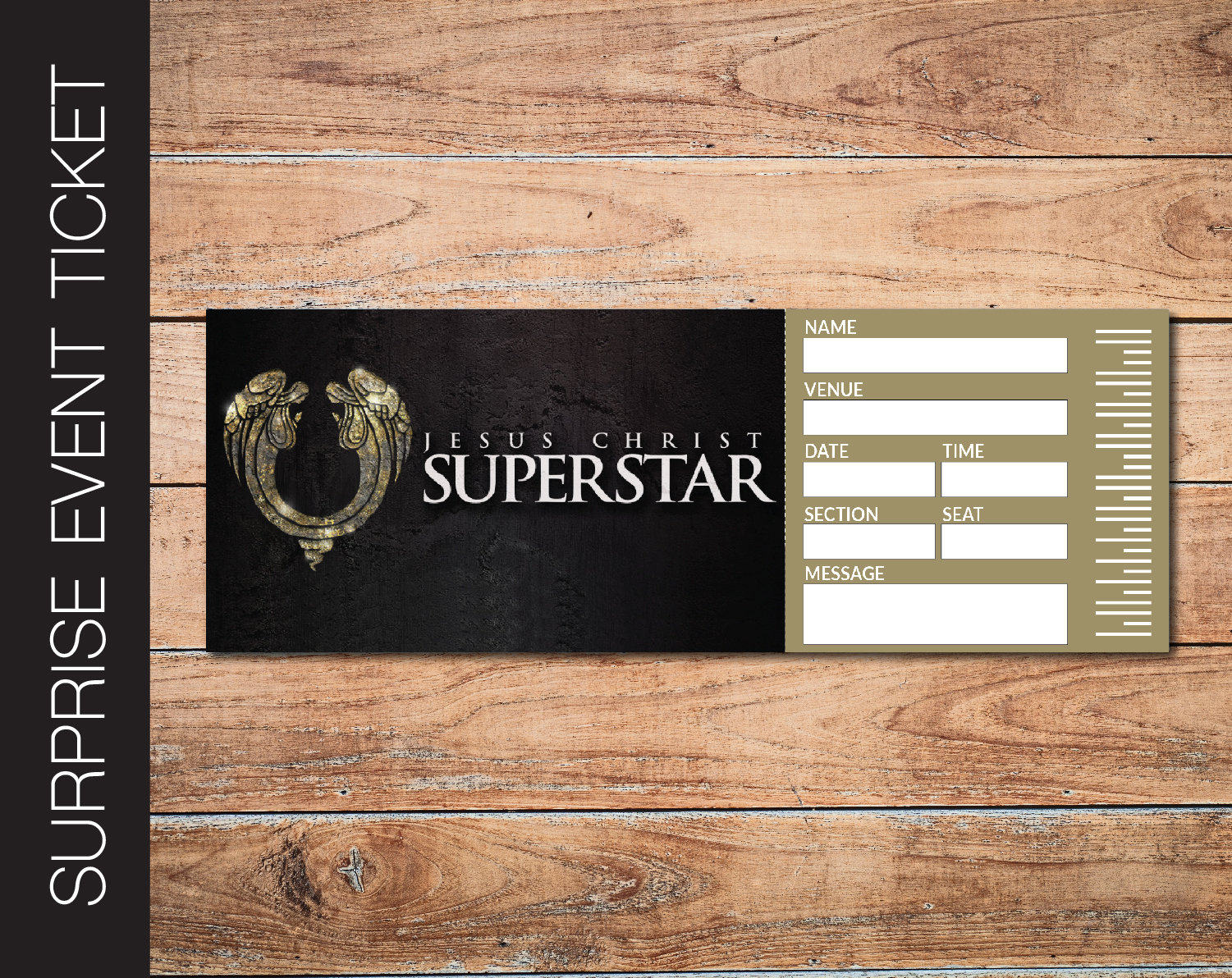 Printable JESUS CHRIST SUPERSTAR Broadway Surprise Ticket. Editable ...