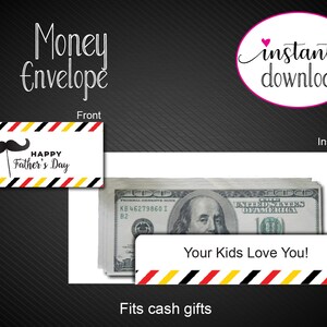 Printable FATHERS DAY Envelope for Gift Tickets, Vouchers, Boarding ...