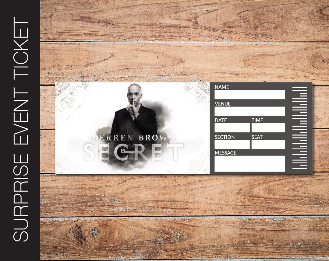 DERREN BROWN SECRET Broadway Surprise Ticket. Editable Musical - Etsy UK