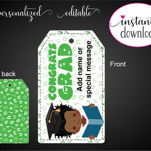 Editable CONGRATS Grad Graduation Themed Gift Tags. Congrats Grad ...