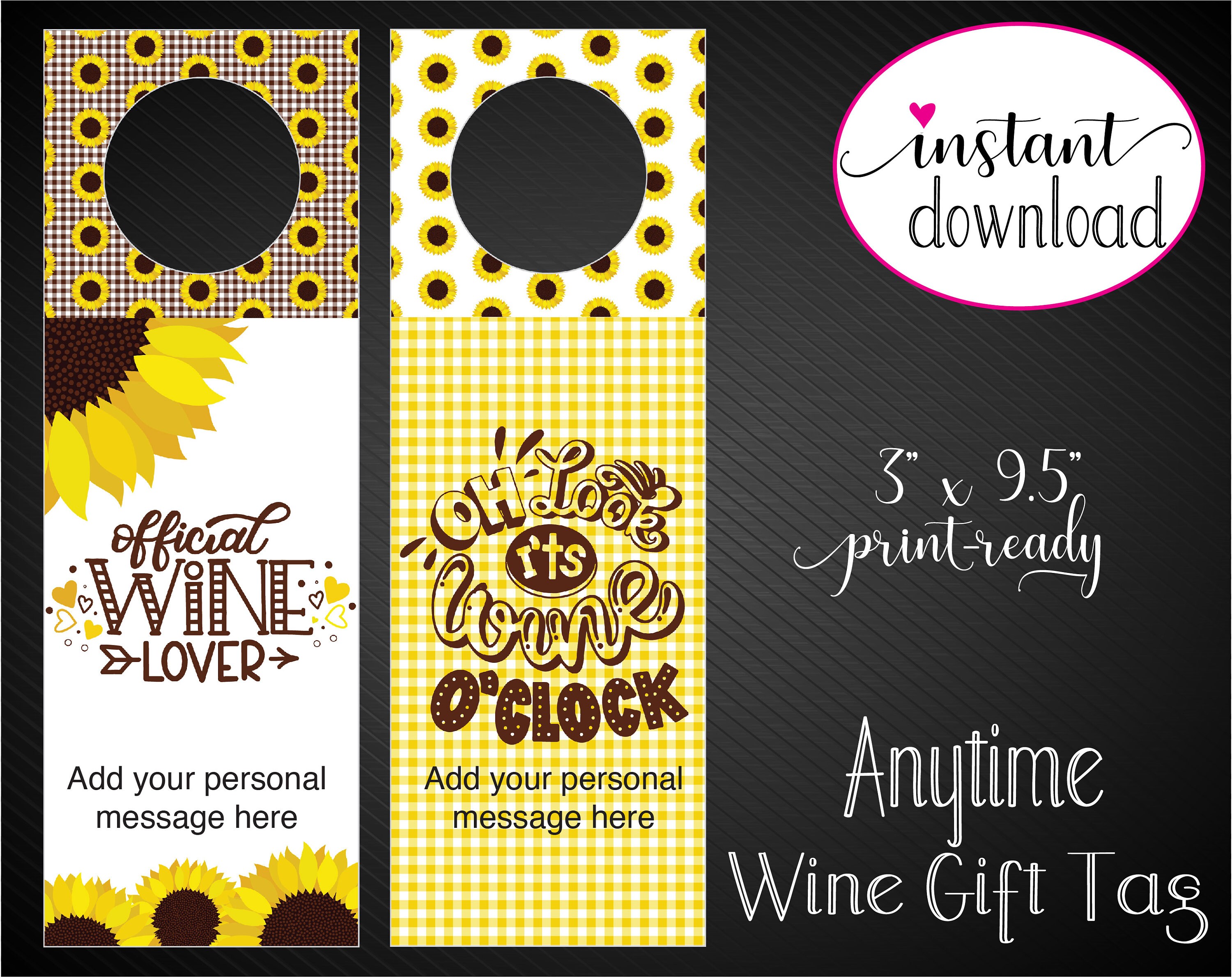 Printable EDITABLE Wine Gift Tag. Dinner Party. Girls Night. - Etsy