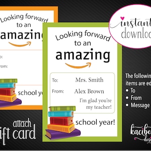 Printable BACK to SCHOOL Amazon Gift Card Holder. Looking Forward to an ...