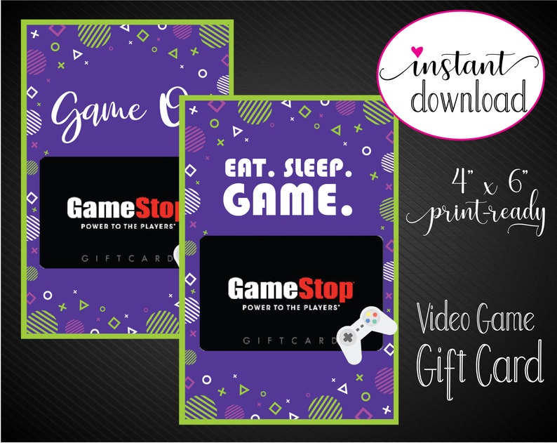 Printable VIDEO GAME Gift Card Holder. Teen Gift. Gamer Gift. | Etsy