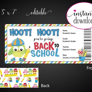 Printable BACK-TO-SCHOOL Surprise Teacher Reveal Coupon. You're Going ...