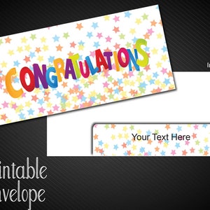 Printable CONGRATULATIONS Envelope for Gift Tickets, Vouchers, Boarding ...