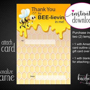 Printable BELIEVING IN ME Appreciation Gift Card Holder. Thank You for ...