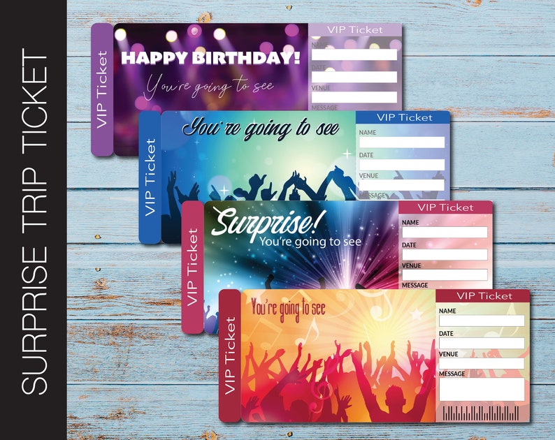 Printable Concert Ticket Template Birthday Gift Voucher Printable 
