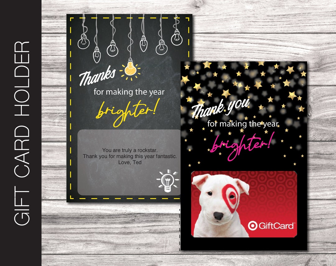 Printable GREAT YEAR Appreciation Gift Card Holder. Thank You for ...