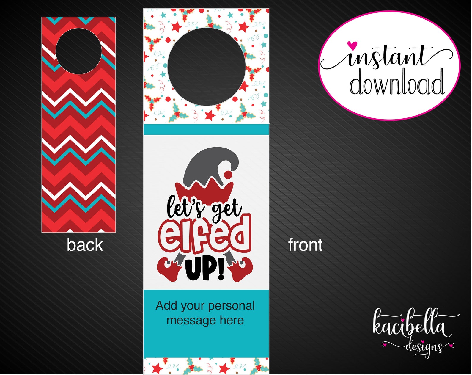 Printable DRUNK CHRISTMAS Wine Gift Tag. Editable 2-sided Wine Bottle ...