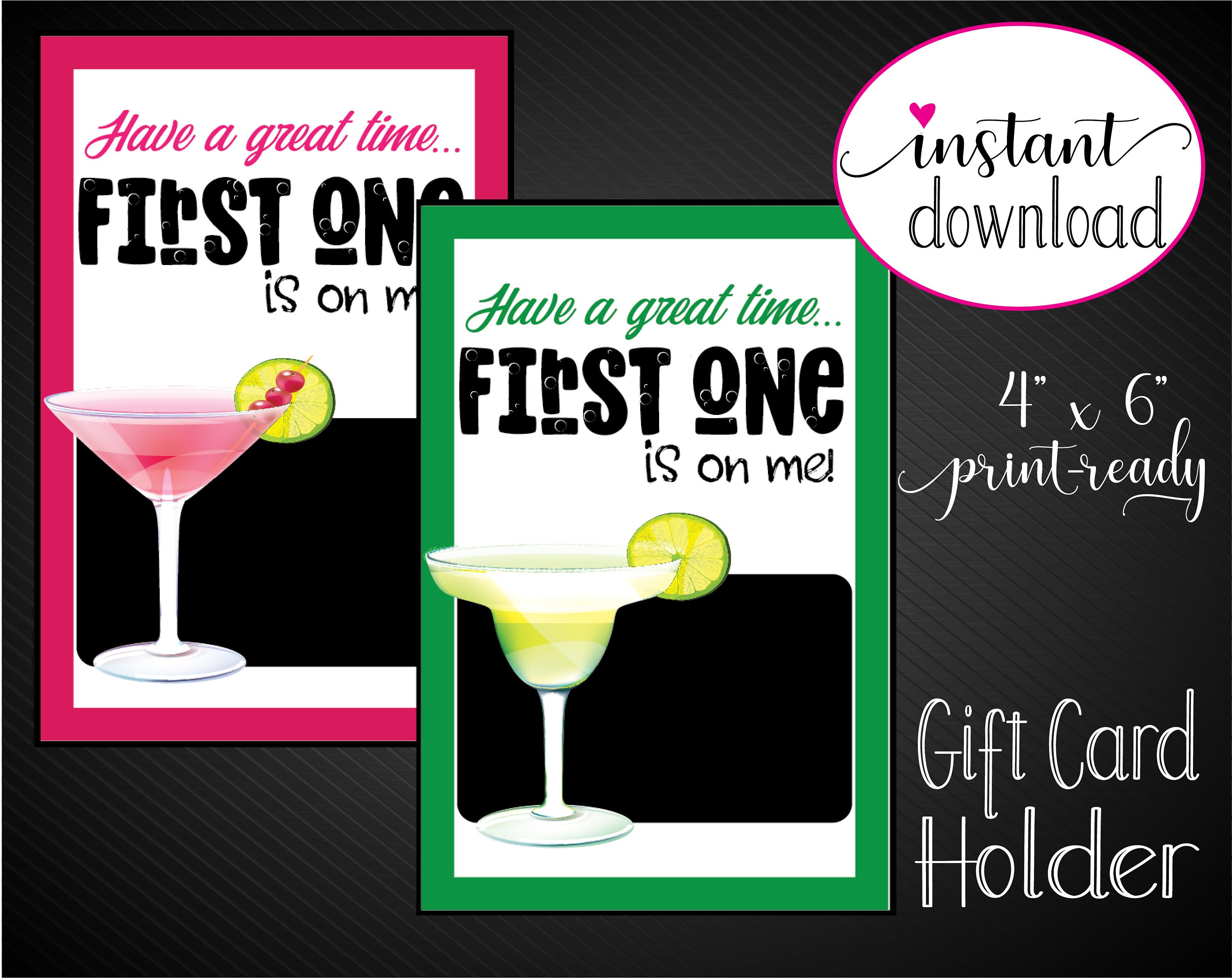 Printable TRAVEL TRIP Cocktail Gift Card Holder. Have a Great | Etsy