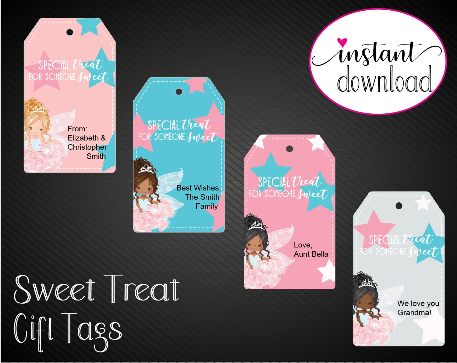 Editable SWEET TREATS Gift Tags. Gift Cards for Friends - Etsy