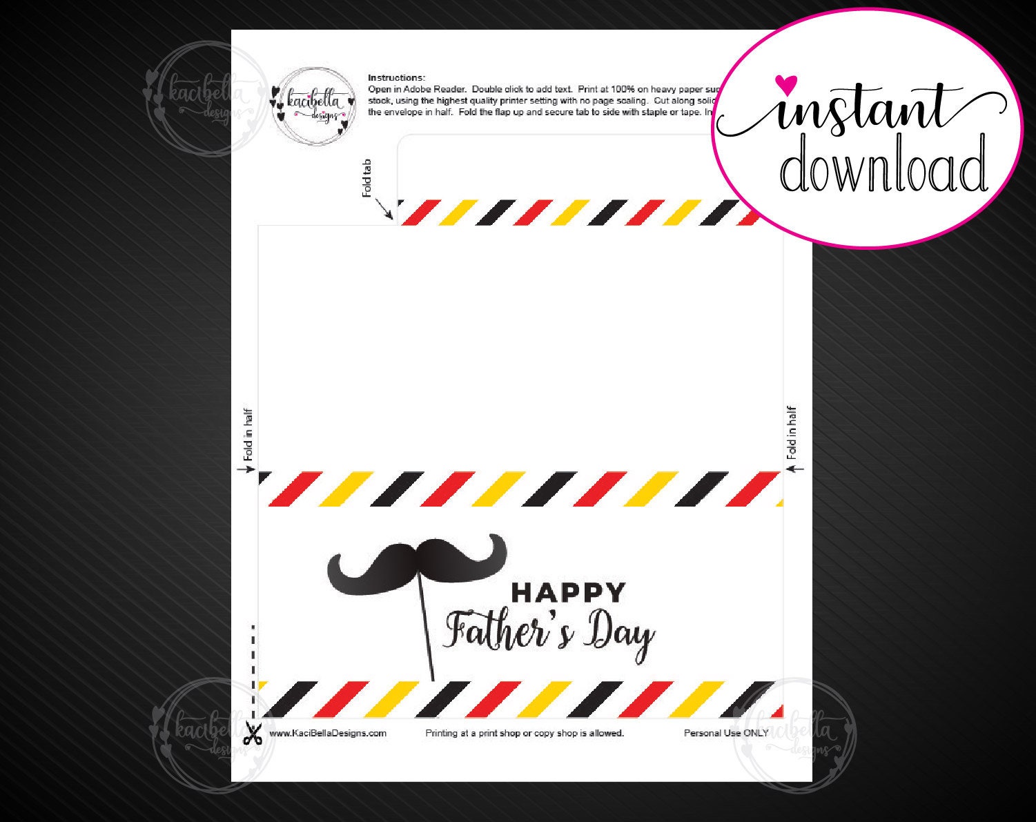 Printable FATHERS DAY Envelope for Gift Tickets Vouchers | Etsy