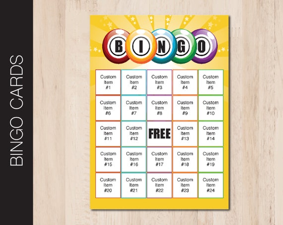 Printable CUSTOM Bingo Game. Add Your 72 Unique Items. 40 | Etsy UK