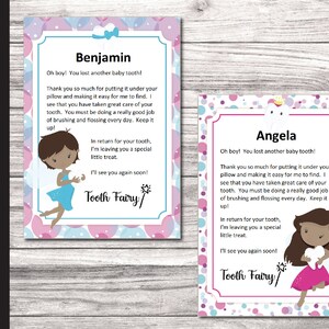 Printable TOOTH FAIRY Letters. 2 Letters. Lost Tooth. Editable ...