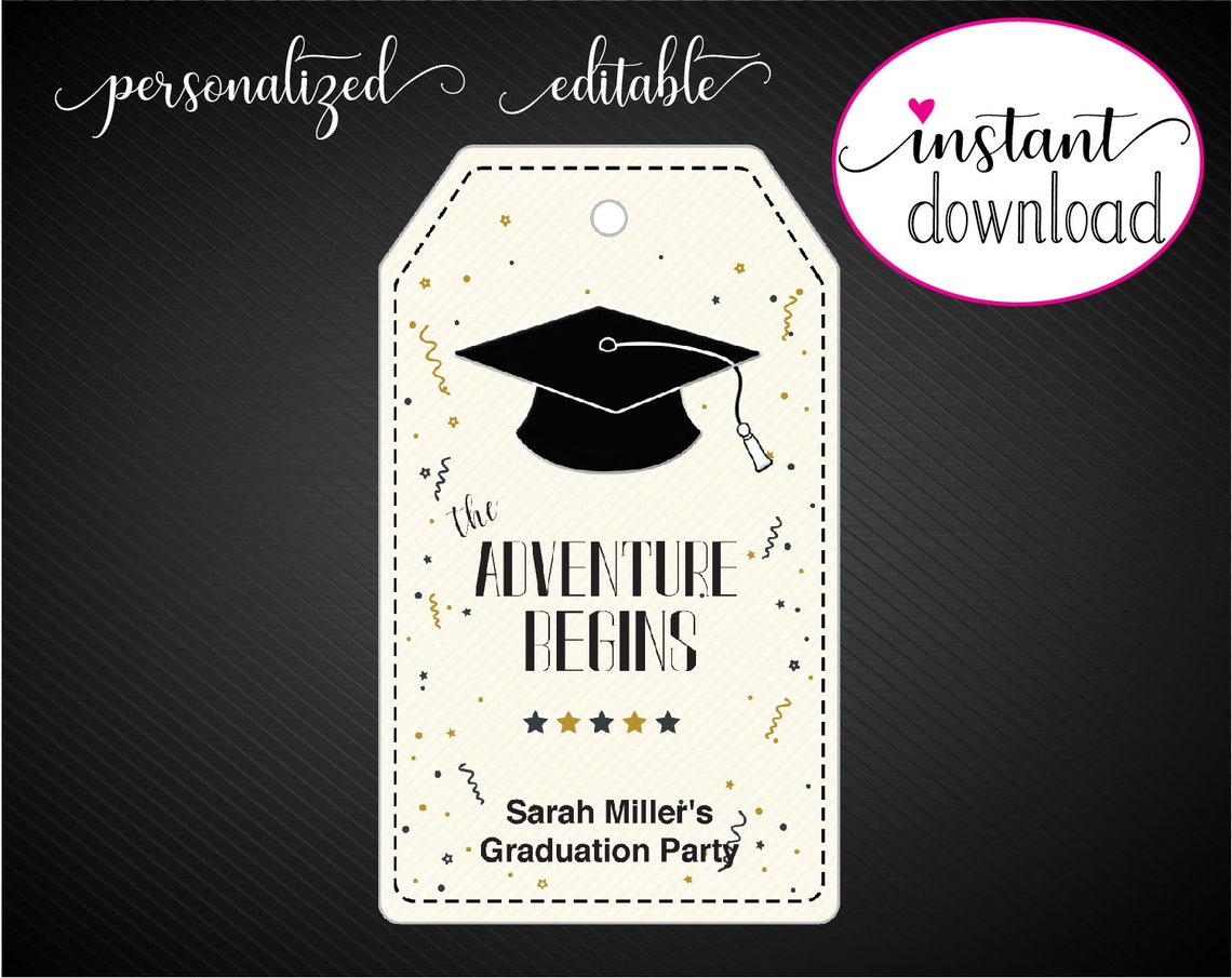 Editable GRADUATION Themed Gift Tags. Congratulations Graduate. Class ...