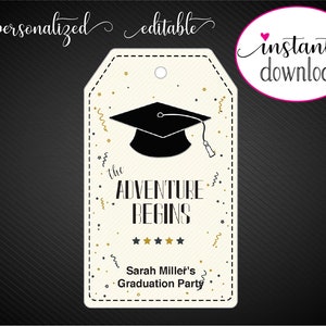 Editable GRADUATION Themed Gift Tags. Congratulations Graduate. Class ...