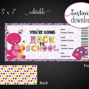 Printable BACK-TO-SCHOOL Surprise Teacher Reveal Coupon. You're Going ...