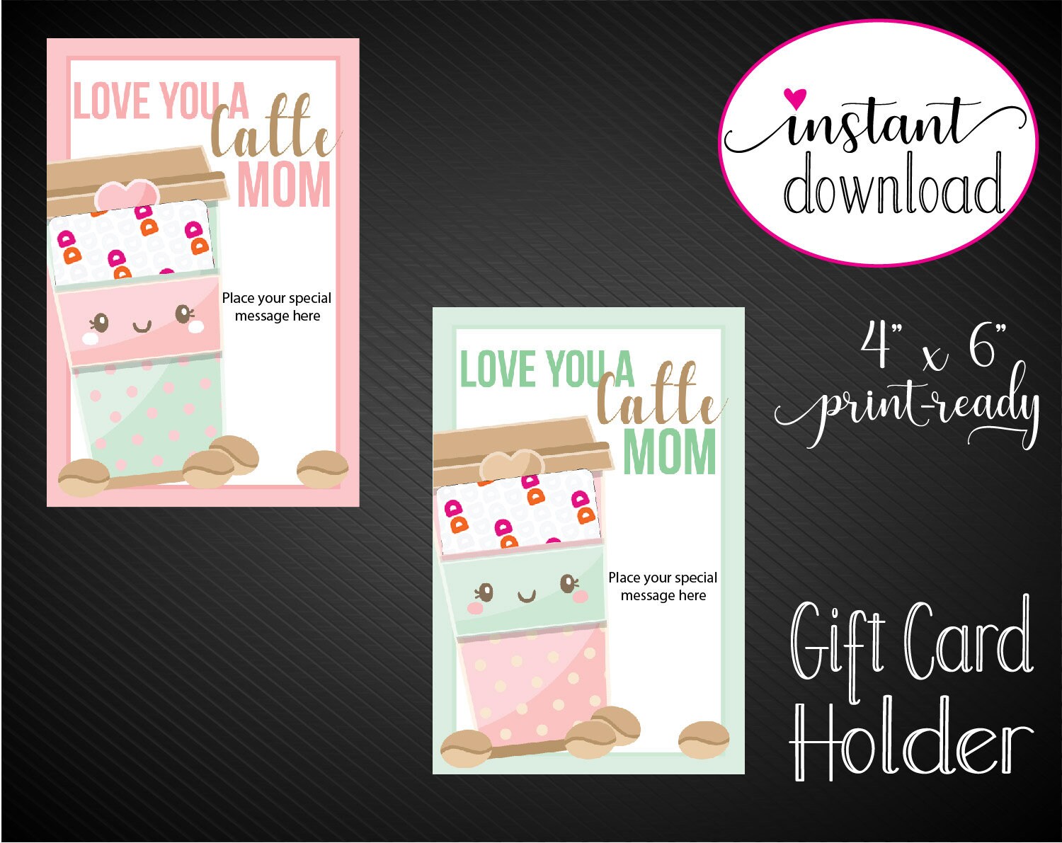 Printable MOTHERS DAY Coffee Gift Card Holder. for Starbucks Hortons ...