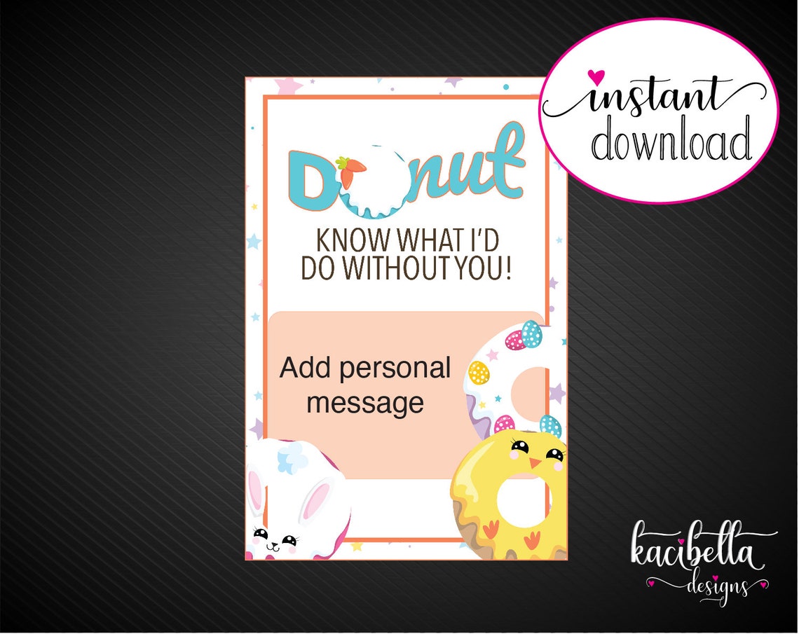 Printable APPRECIATION Donut Gift Card Holder. Instant - Etsy